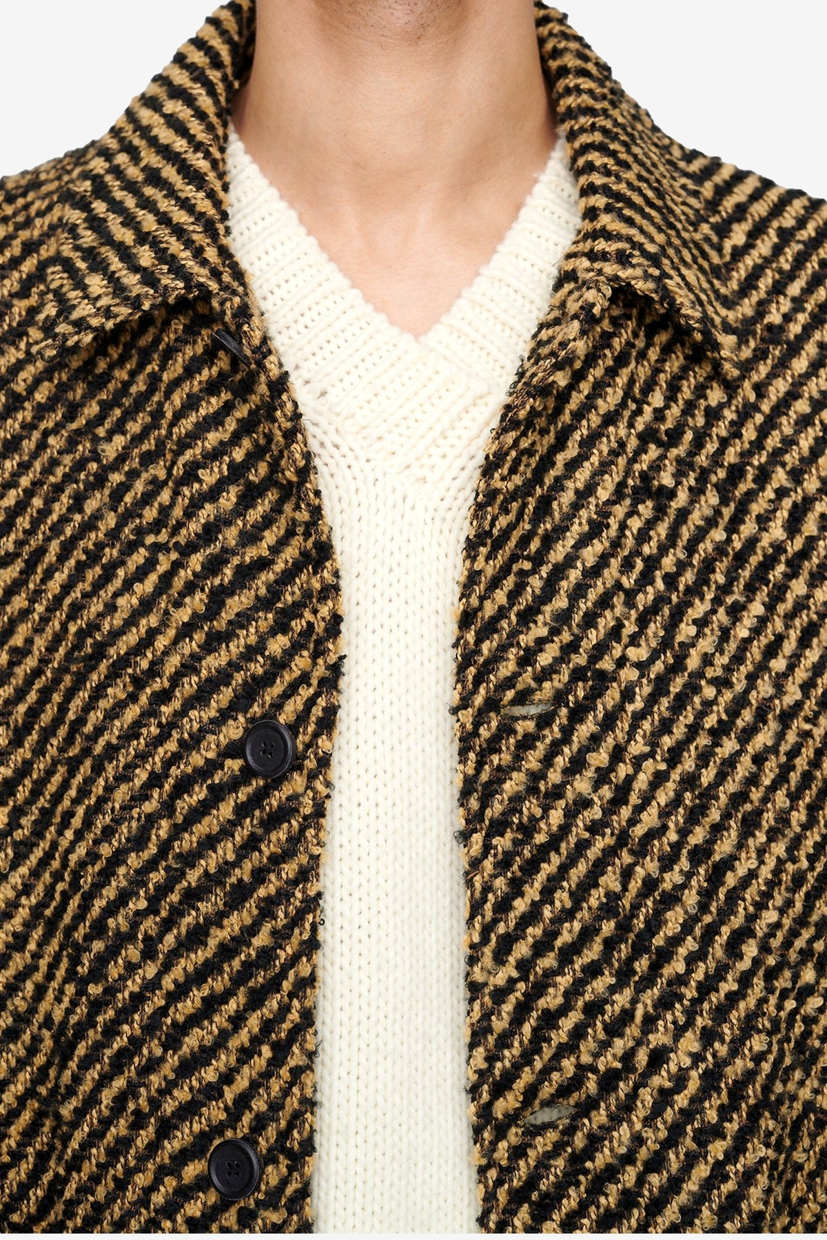 Our Legacy Archive Box Jacket - Black/Beige Cigar Stripe | Garmentory