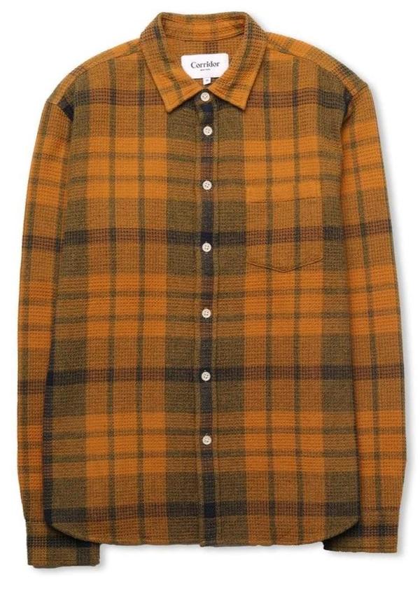 Corridor Waffle Flannel Shirt - Thrush | Garmentory