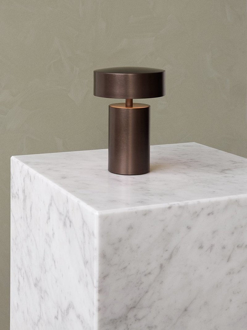 Menu Column LED Table Lamp - Bronze | Garmentory