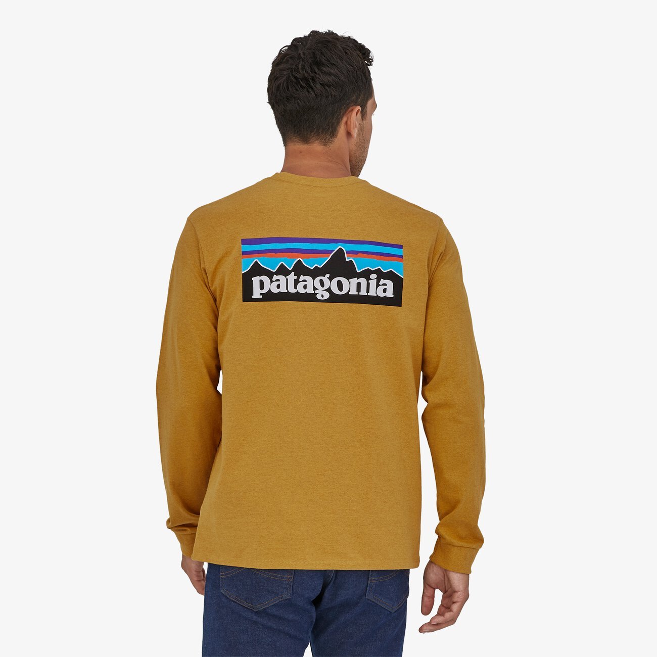 Patagonia Long-Sleeved P-6 Logo Responsibili-Tee - Hawk Gold | Garmentory