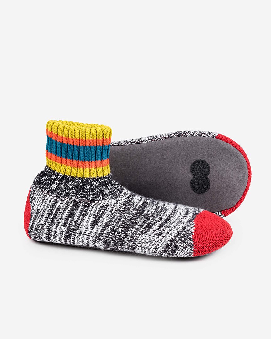 UNISEX VERLOOP Varsity Sock Slipper - B&W Marl | Garmentory