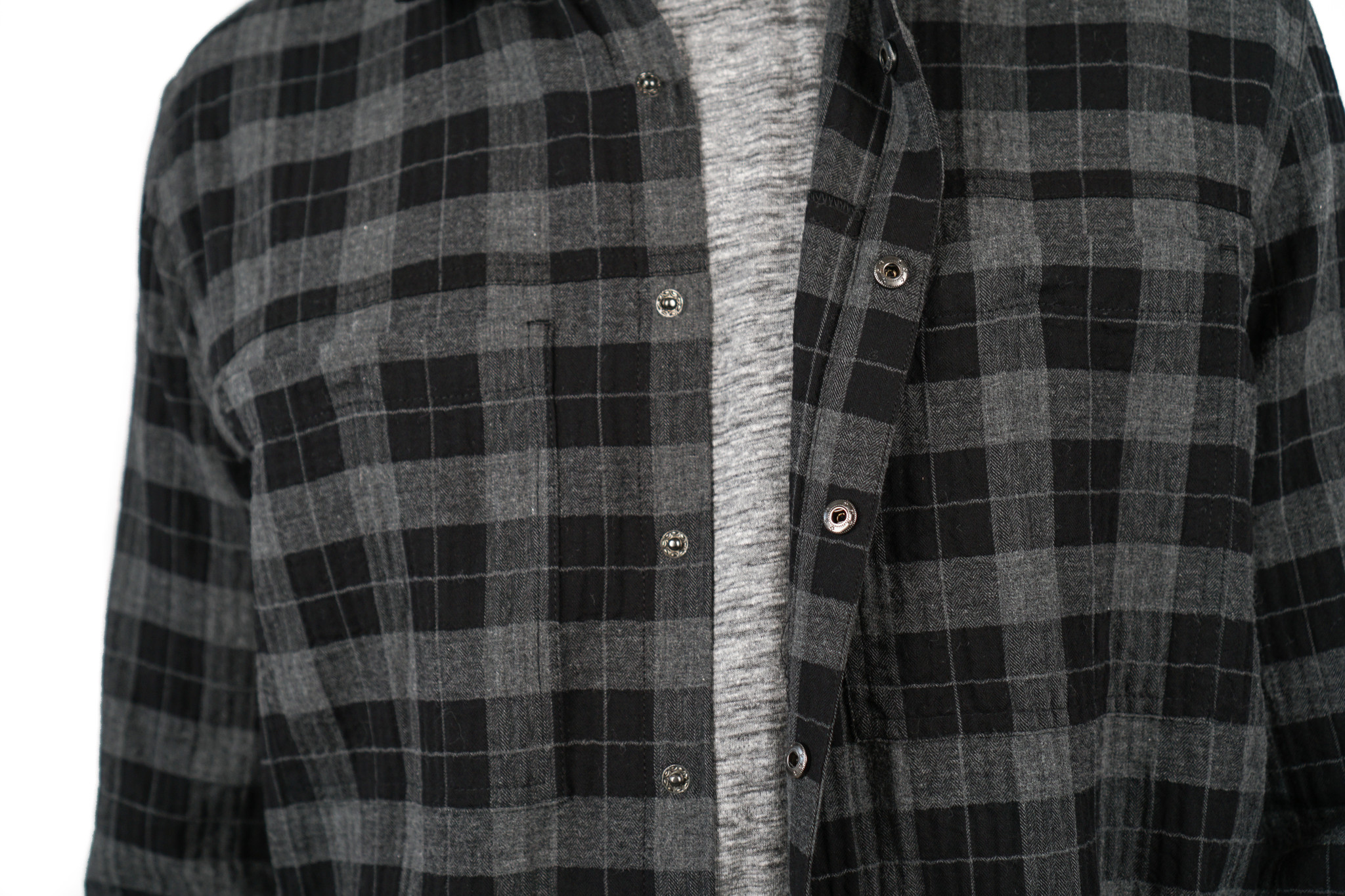 Stampd Light Plaid Flannel "Black/Grey" | Garmentory