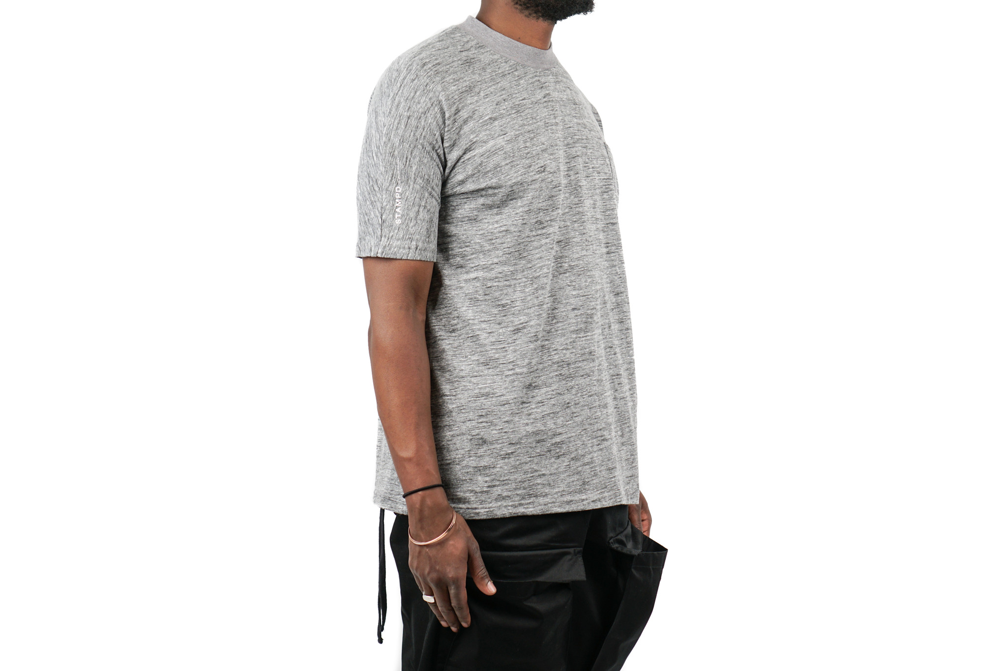 Stampd Mock Neck Pocket Tee "Grey" | Garmentory