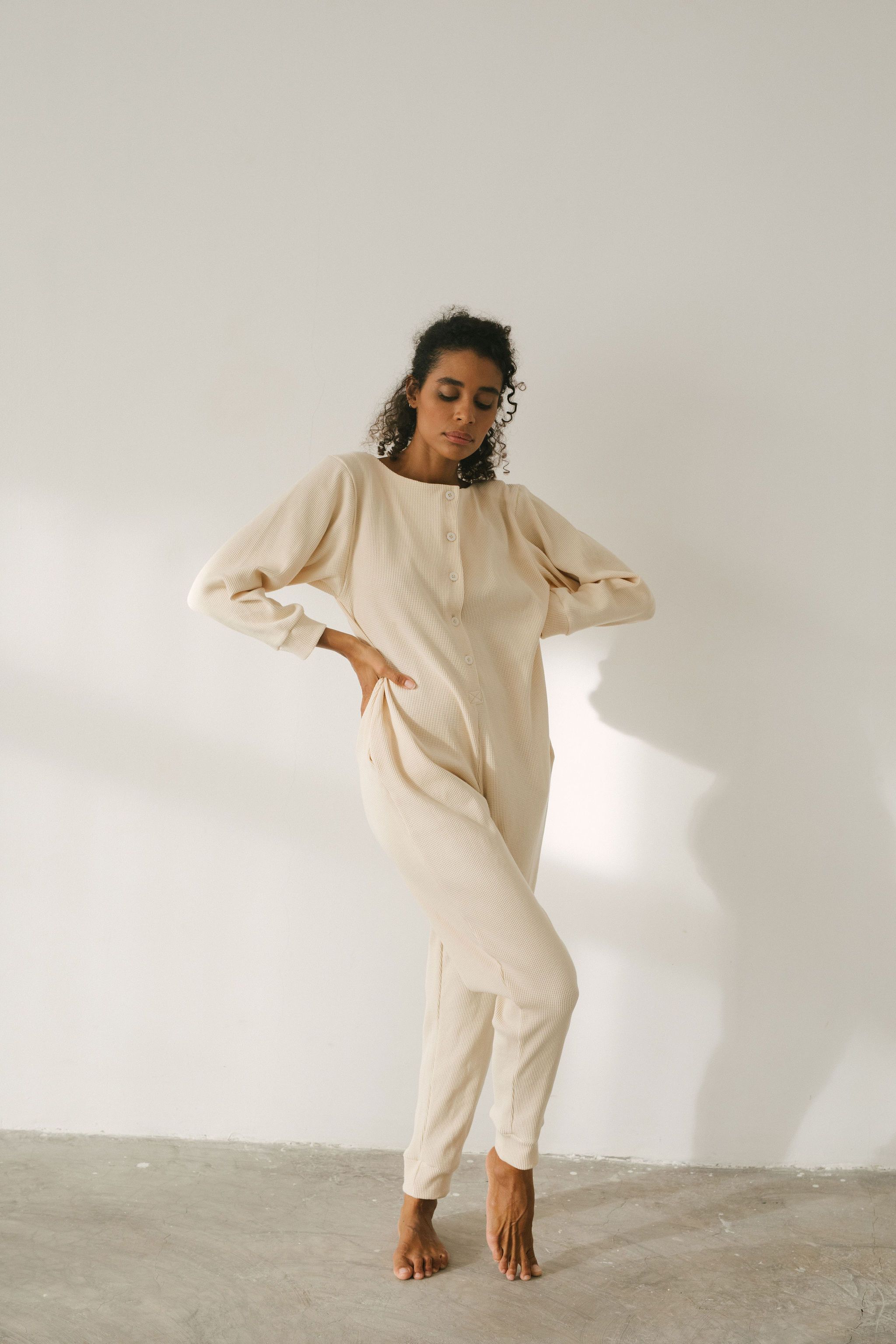 BAHHGOOSE LU WAFFLE JUMPSUIT | Garmentory