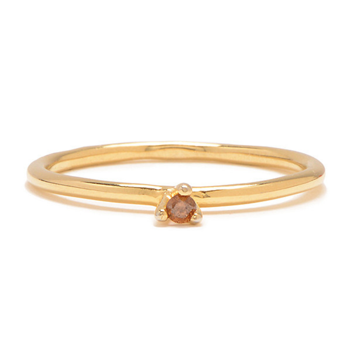 Tarin Thomas Taylor Yellow Gold Plate and Cognac Diamond Ring | Garmentory