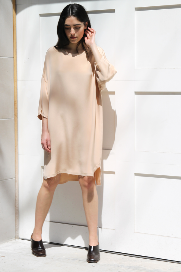 HOUSE DRESS RAW EDGE BOX DRESS | Garmentory