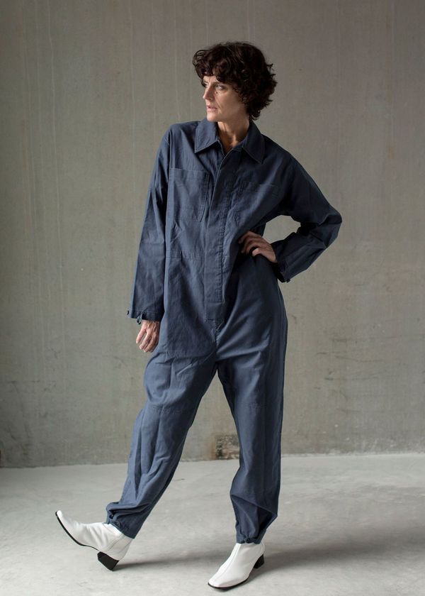 Caron Callahan Cecil Jumpsuit - Navy Canvas | Garmentory