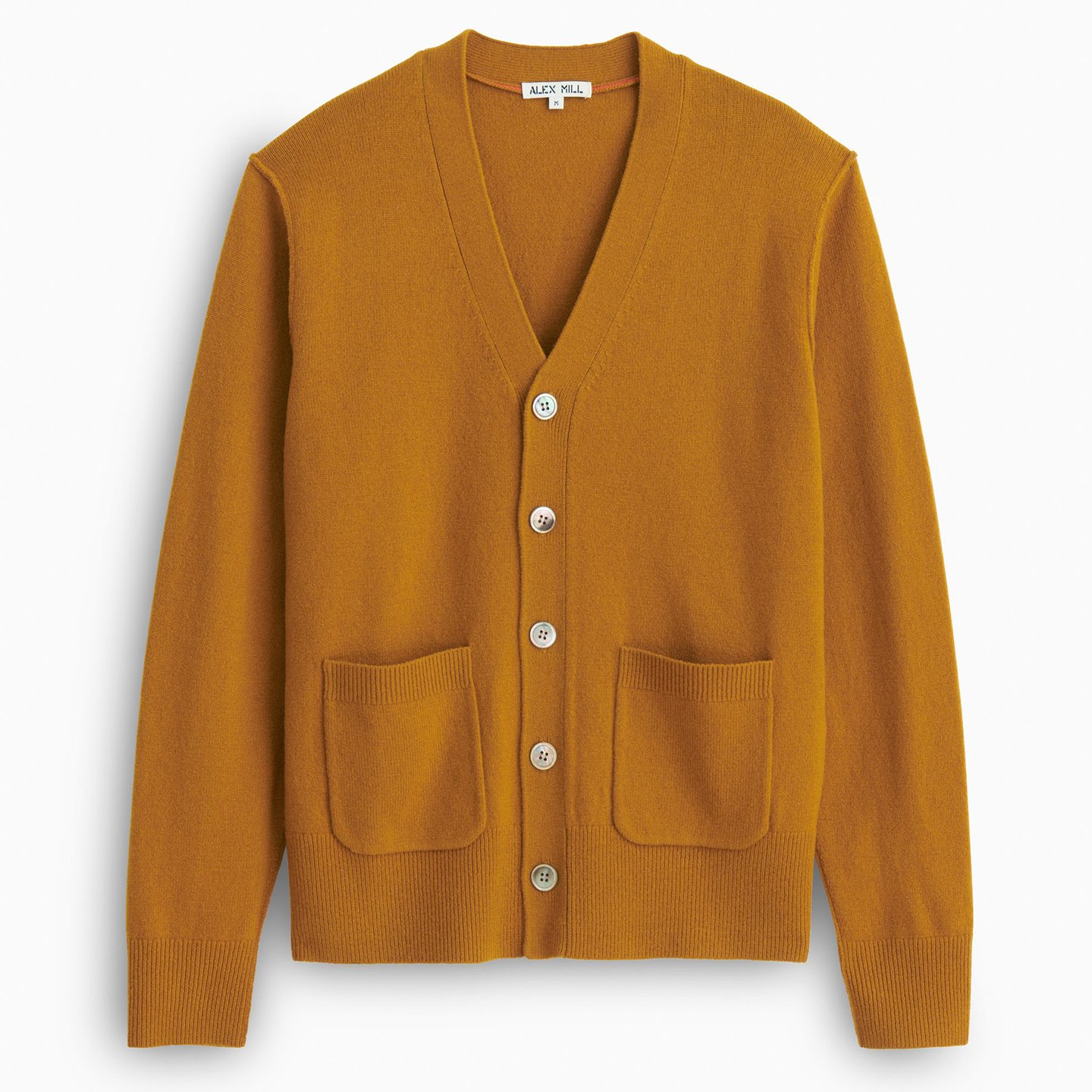 Alex Mill Reverse Seam Merino Wool Cardigan - Golden Khaki | Garmentory