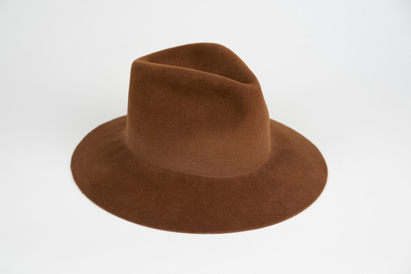Clyde Pinch Hat in Brandy Angora | Garmentory