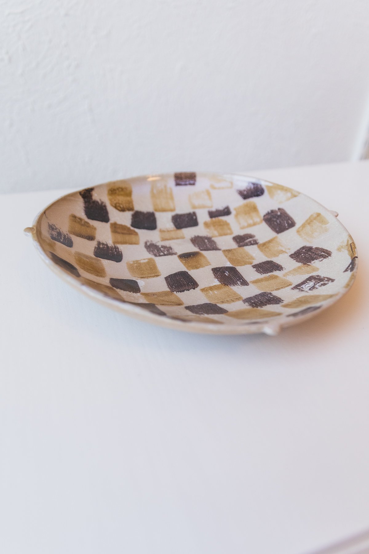 CAWLEY STUDIO X DOHM CERAMIC CHECK PLATE - Neutrals | Garmentory