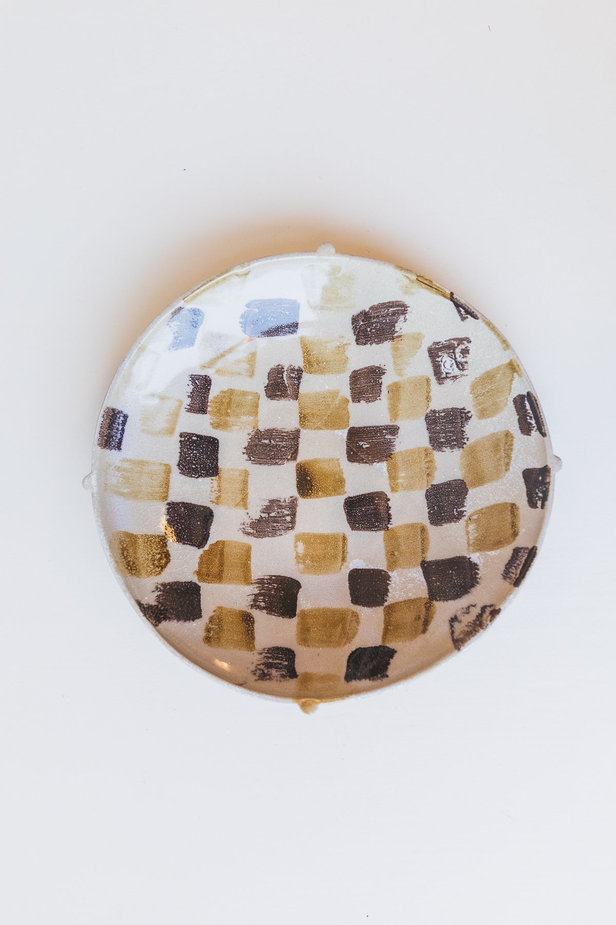 CAWLEY STUDIO X DOHM CERAMIC CHECK PLATE - Neutrals | Garmentory