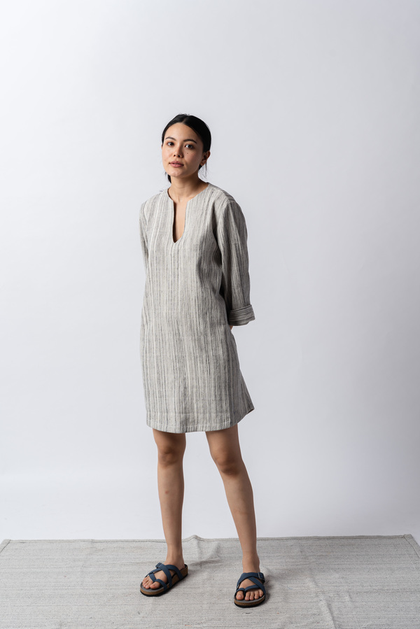 World of Crow Straight-Column Dress - Stripe | Garmentory
