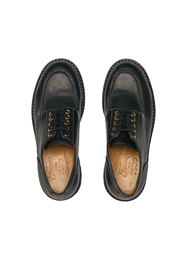 Fracap x YMC Women’s Leather Postman Derby Boots - Black | Garmentory