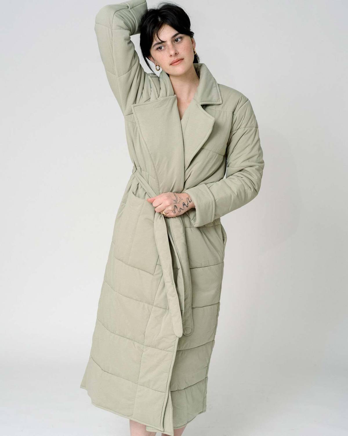 Skin Worldwide Sonya Quilted Robe - Moss | Garmentory
