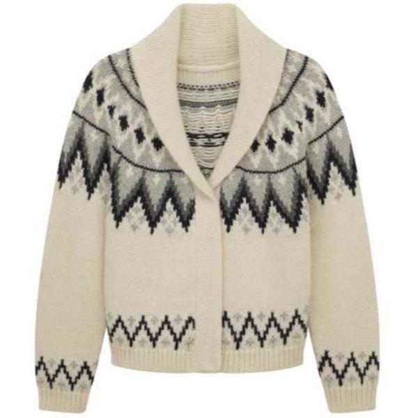 The Great. Winter Cardigan - Cream/Gray Fair Isle | Garmentory