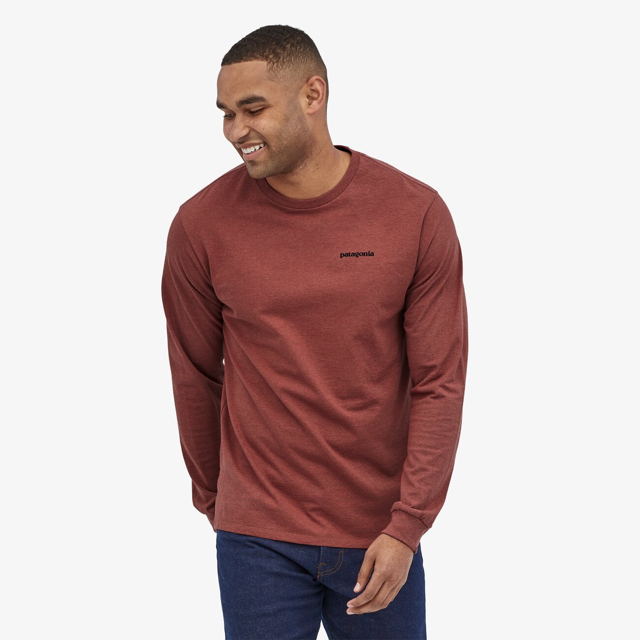 Patagonia Long-Sleeved P-6 Logo Responsibili-Tee - Rosehip | Garmentory