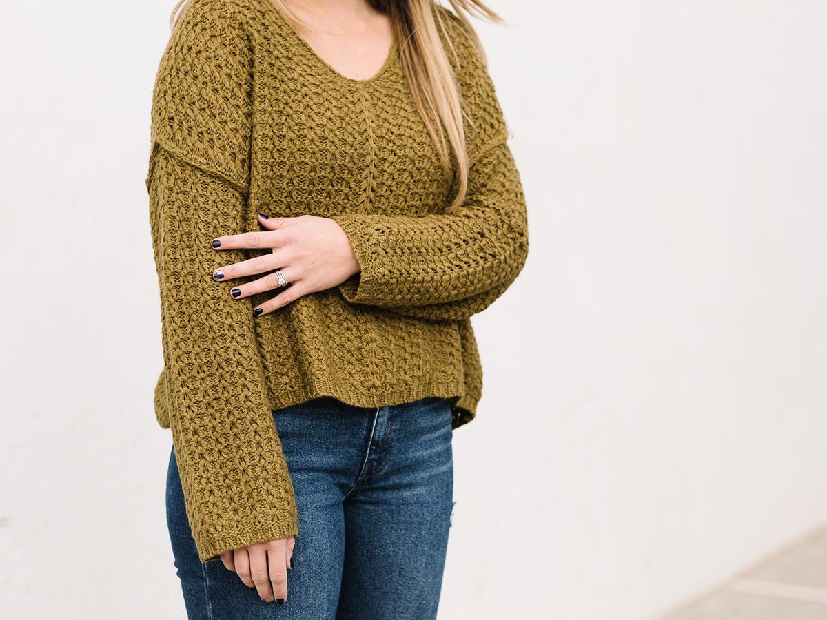 Grade & Gather Chunky Boxy Knit Sweater - Cedar | Garmentory