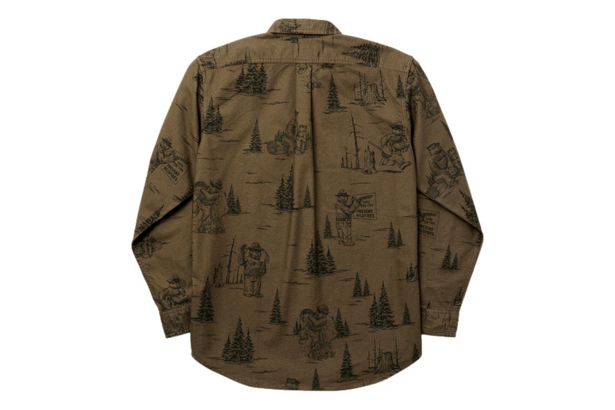 Filson Smokey Bear Field Flannel Shirt - Light Olive/Deep Forest ...