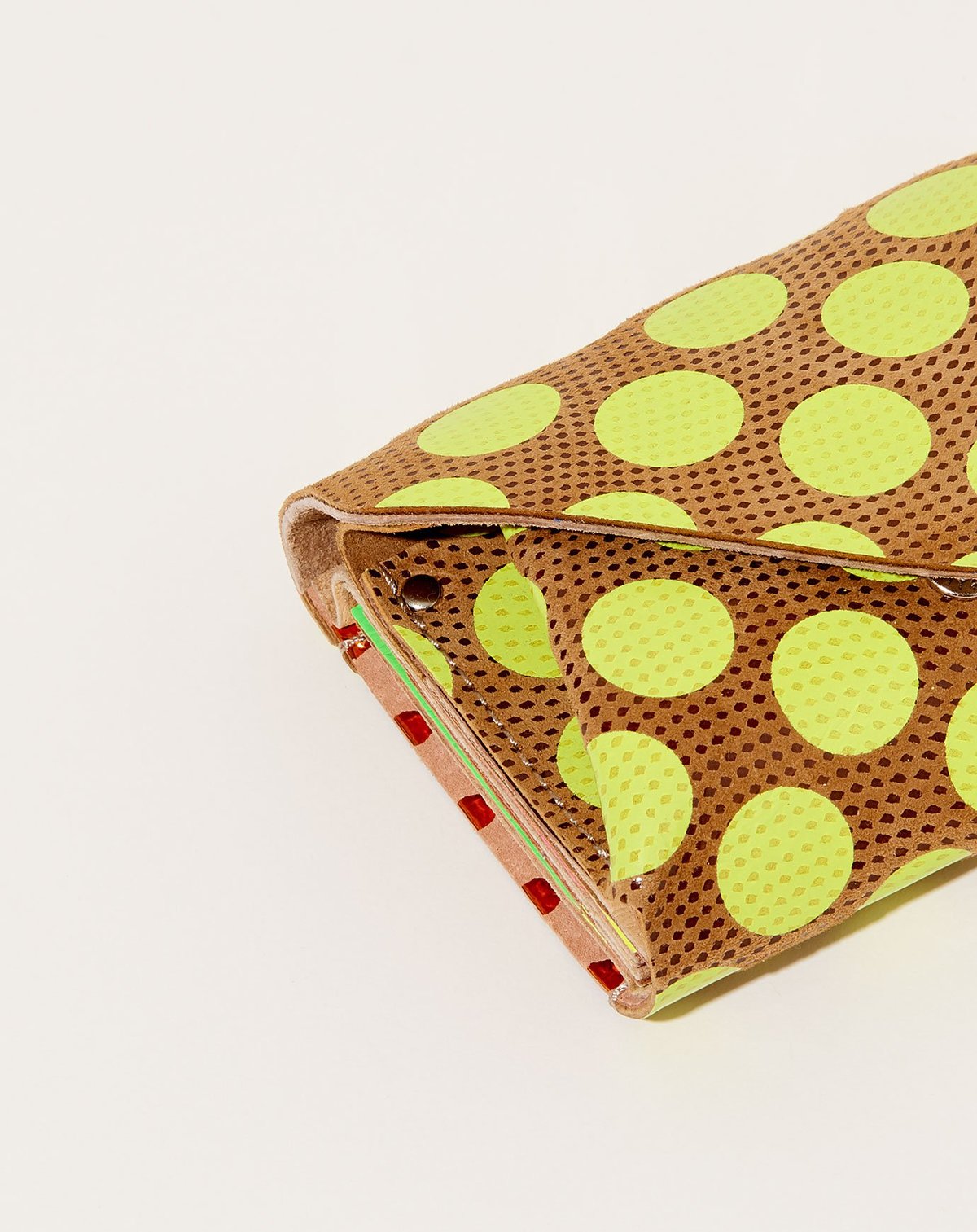 Carmine Compact Wallet - Neon Yellow Dot | Garmentory