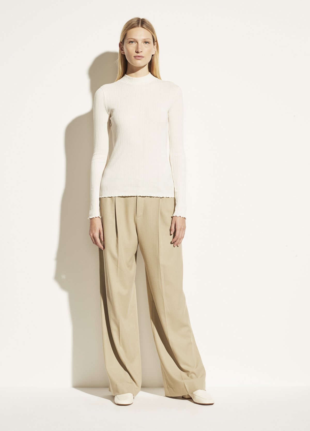 Vince Variegated Rib Mock Neck | Garmentory