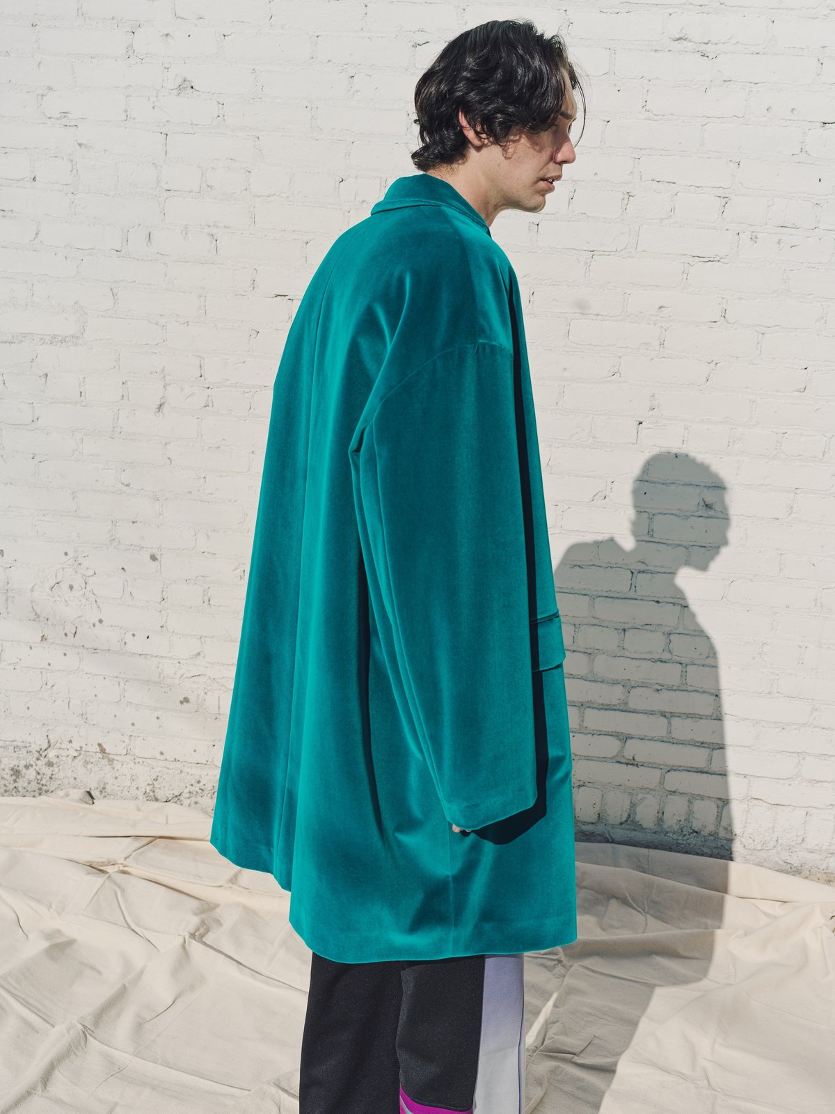 Lanvin Turquoise Velvet Reversible Padded Rosenquist Print Lining Car ...