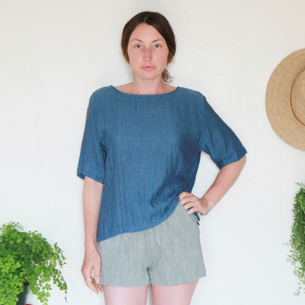 Me & Arrow Square Top - Indigo Gauze | Garmentory