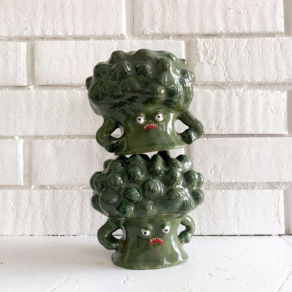 Sarah Hughes Angry Broccoli Sculpture vase | Garmentory