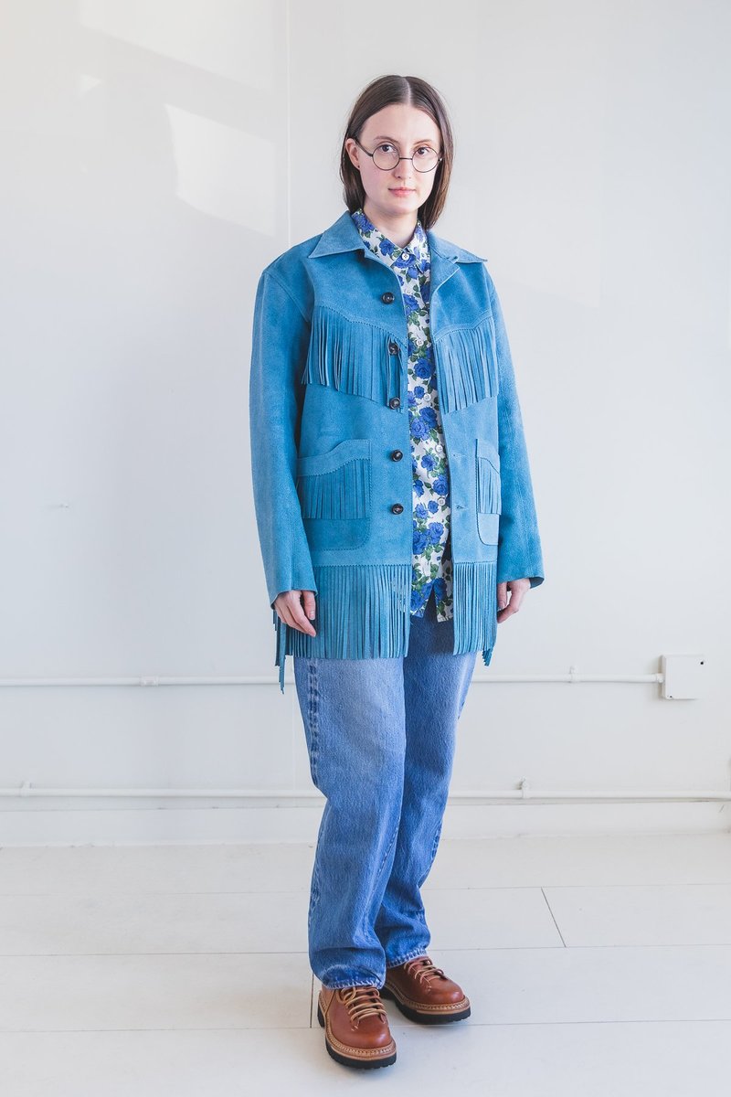 BODE APPALACHIAN JACKET - LIGHT BLUE SUEDE | Garmentory