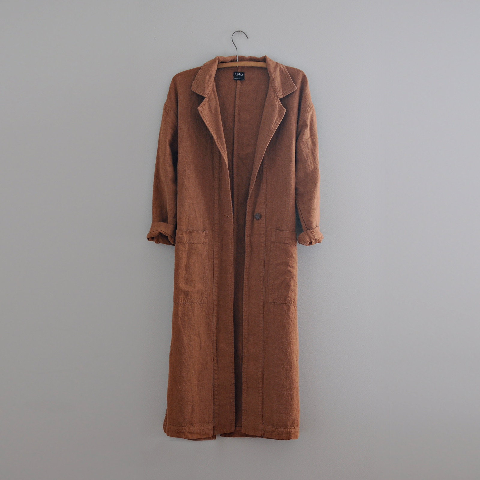 Esby BARONNE LINEN DUSTER - CLAY | Garmentory