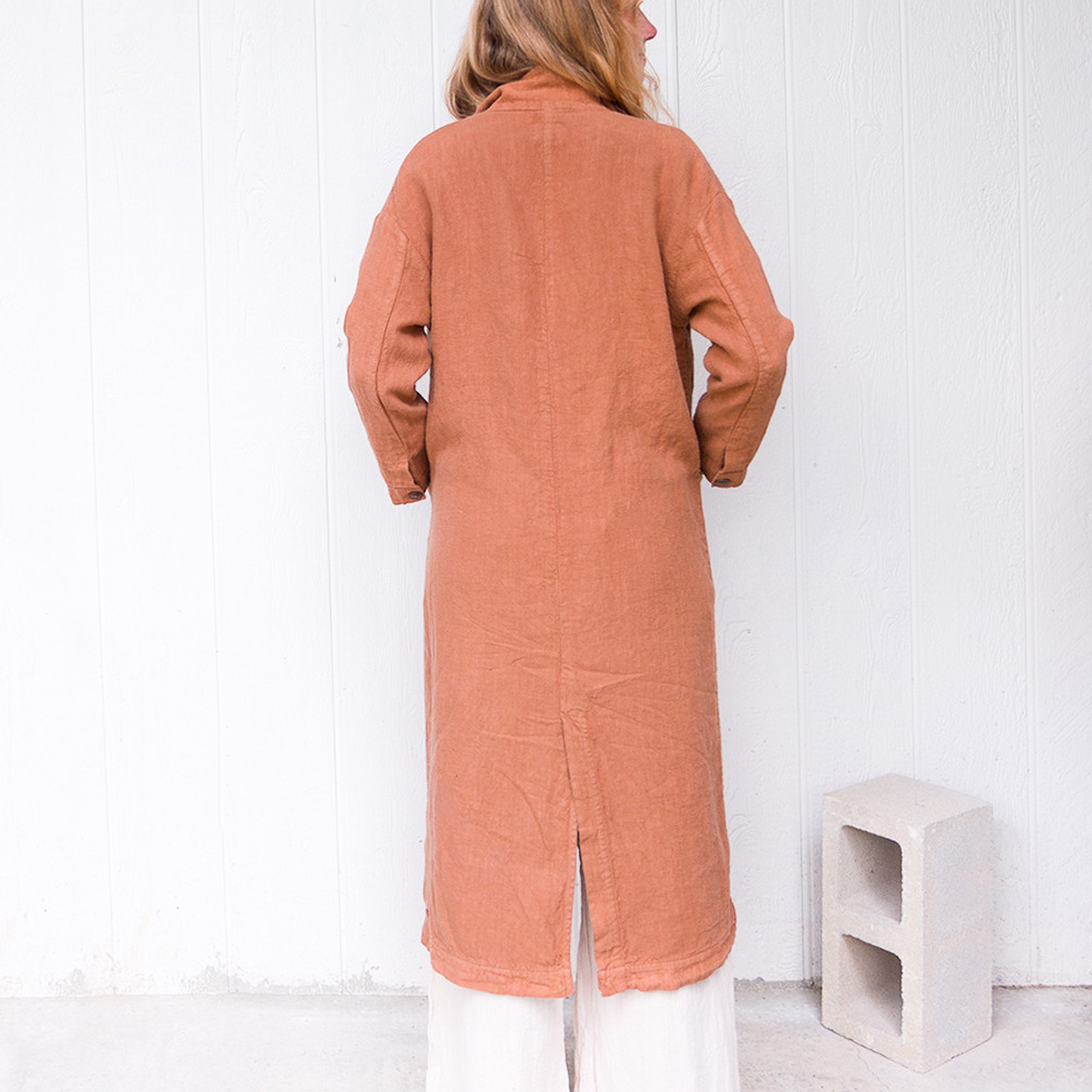 Esby BARONNE LINEN DUSTER - CLAY | Garmentory