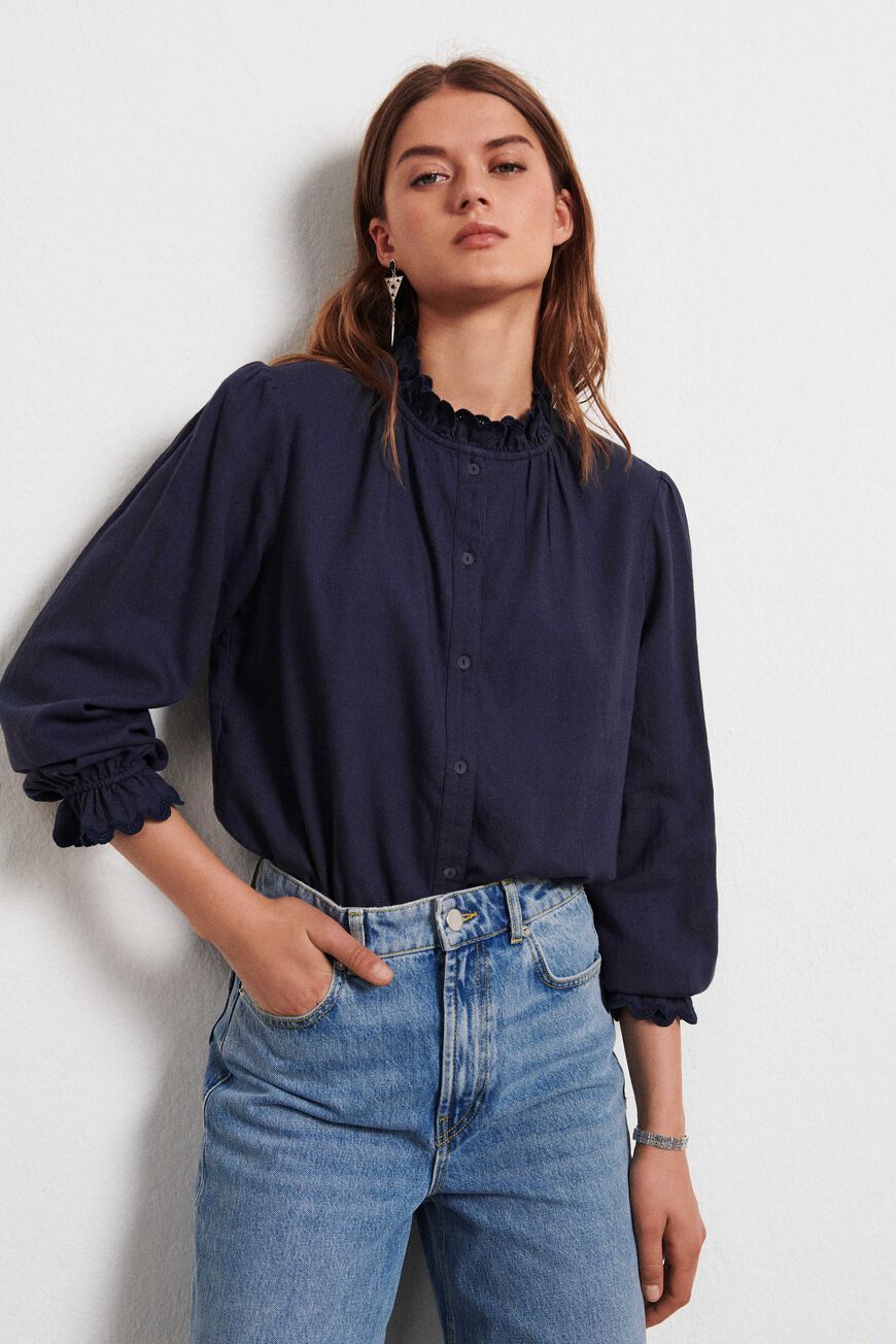 ba&sh Batsy Shirt - Marine | Garmentory