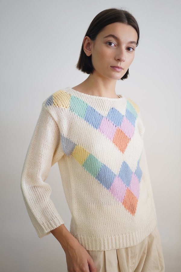 Vintage Boatneck Sweater - Cream | Garmentory