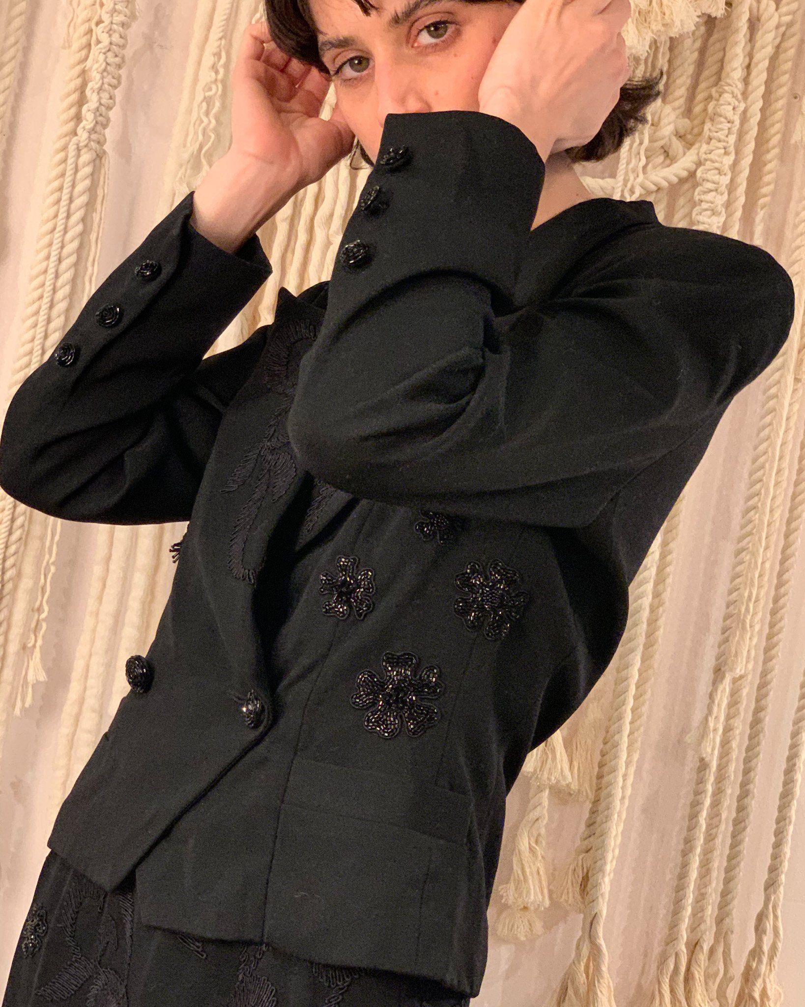Vintage Beaded Blazer - Black | Garmentory
