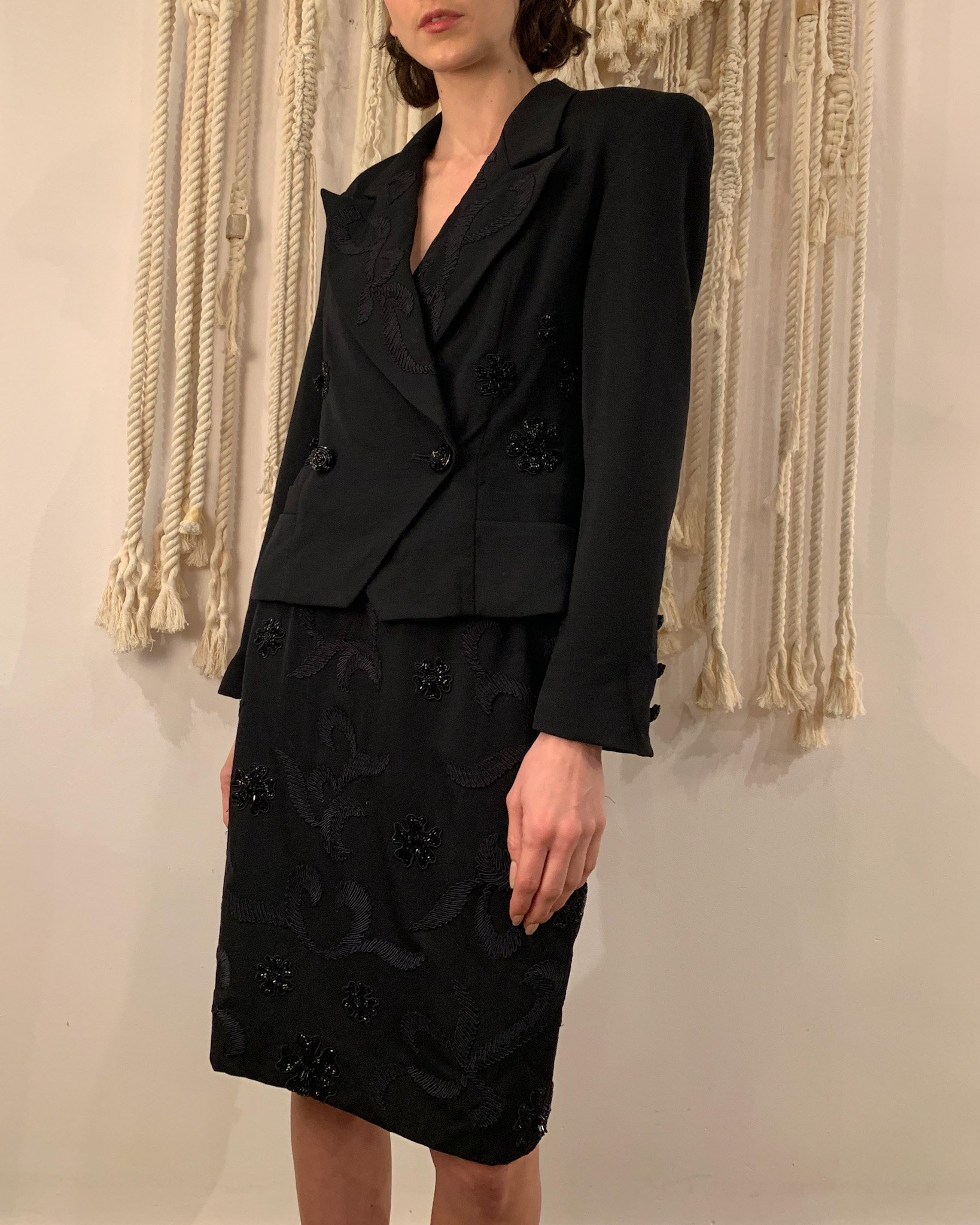Vintage Beaded Blazer - Black | Garmentory
