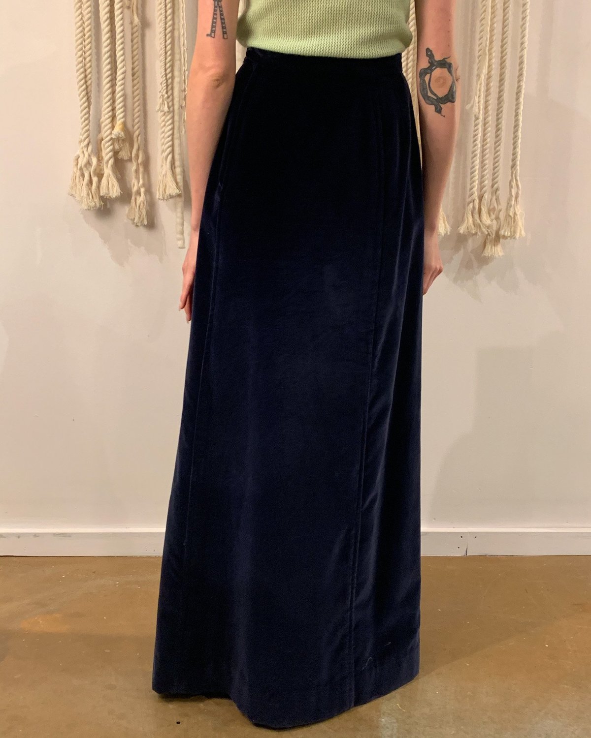 Vintage Velvet Skirt - Navy | Garmentory