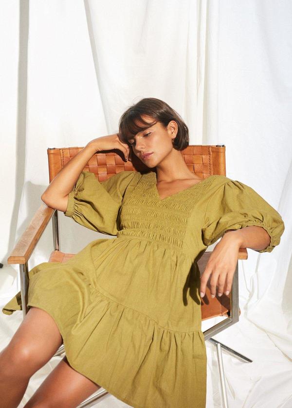 Rue Stiic Lacey Mini Dress - Cedar Green | Garmentory