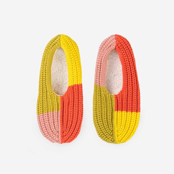Verloop Quattro Rib Slippers - Yellow/Pink | Garmentory