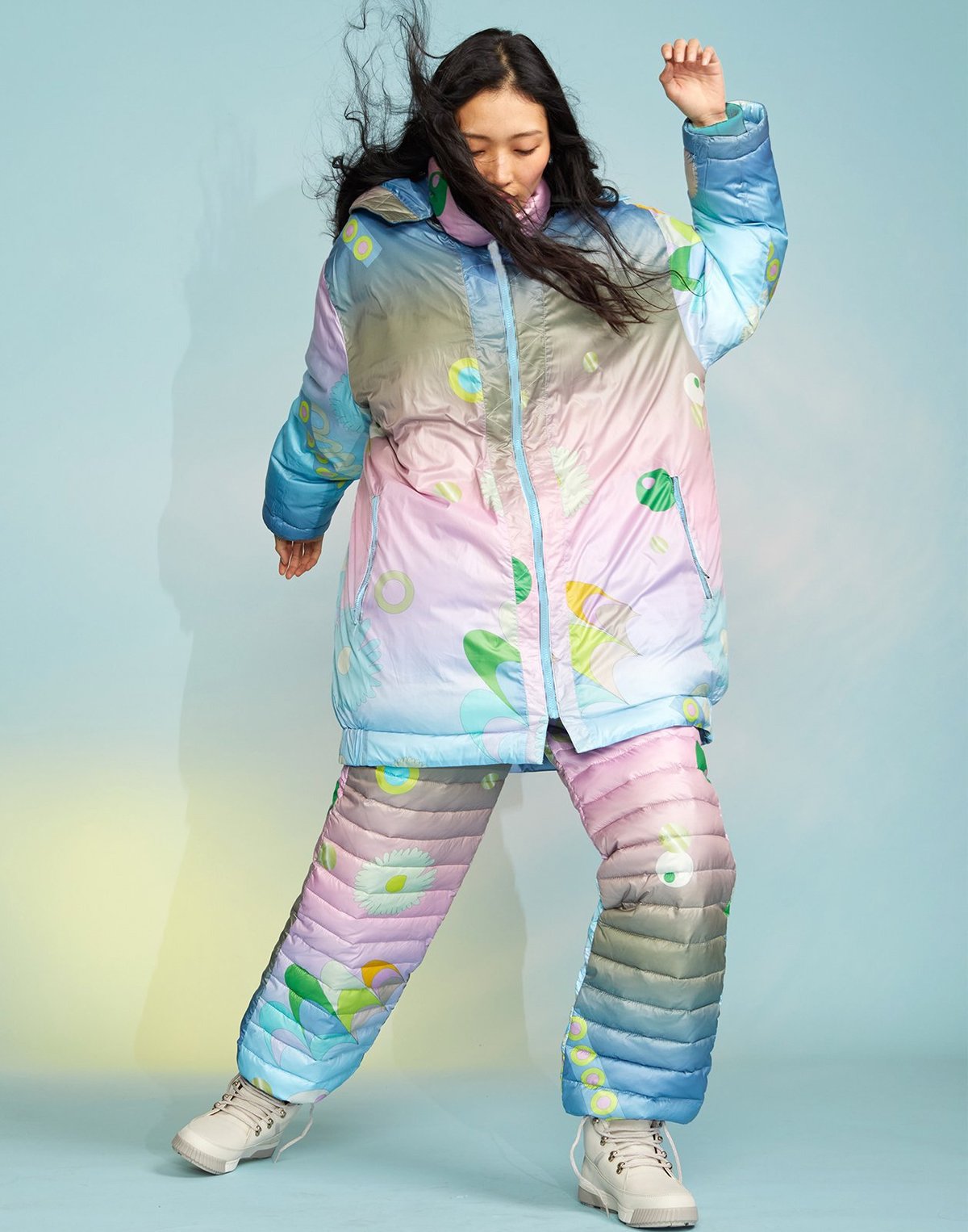 Cynthia Rowley Cosmo Puffer Jacket - Ombre Pink/Blue | Garmentory