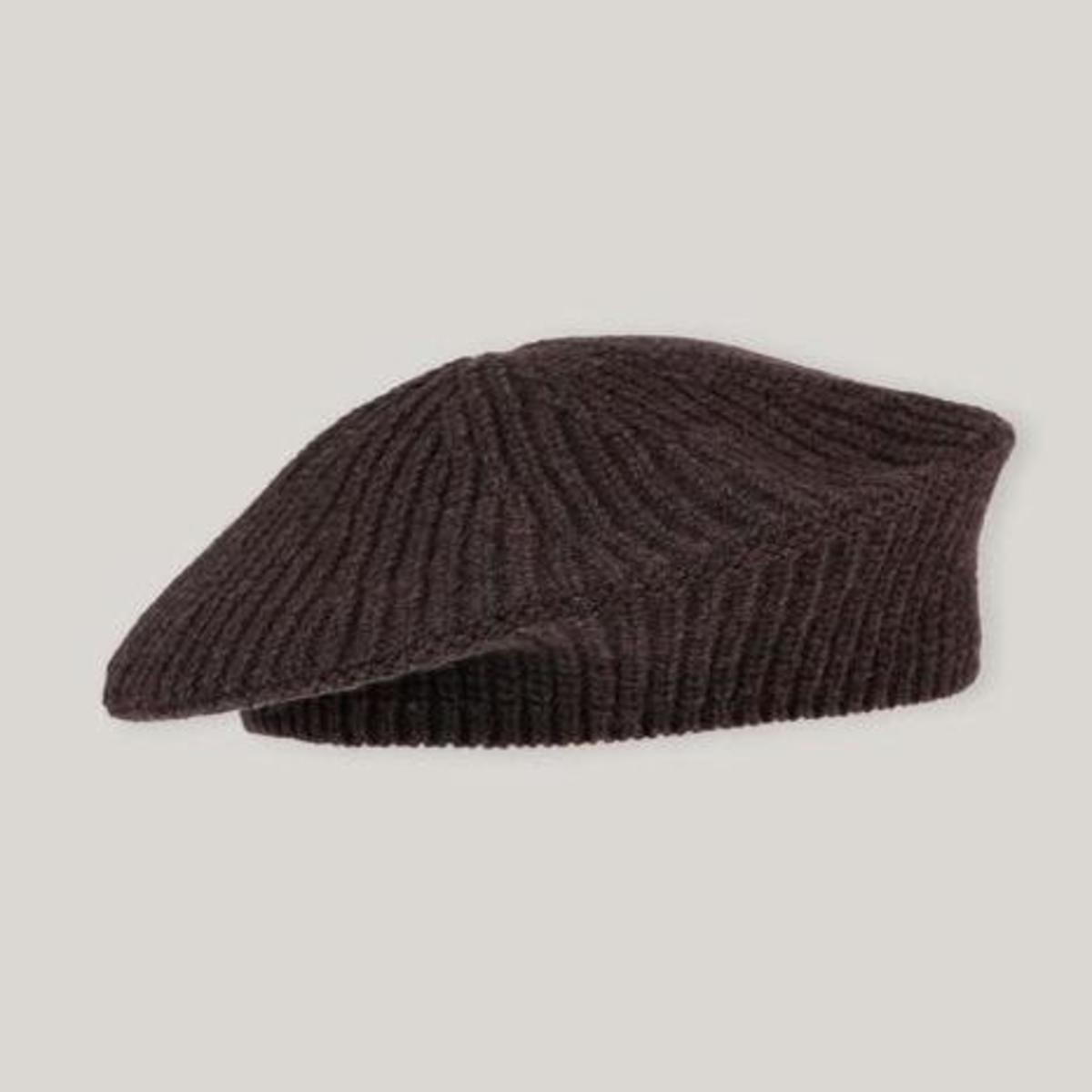 Ganni Rib Knit Beret - Mole | Garmentory