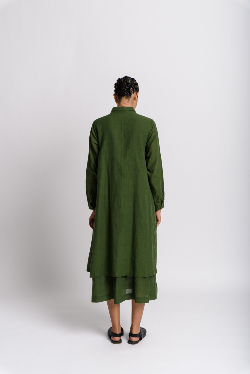 World Of Crow Signature Jacket Dress - Olive Green | Garmentory