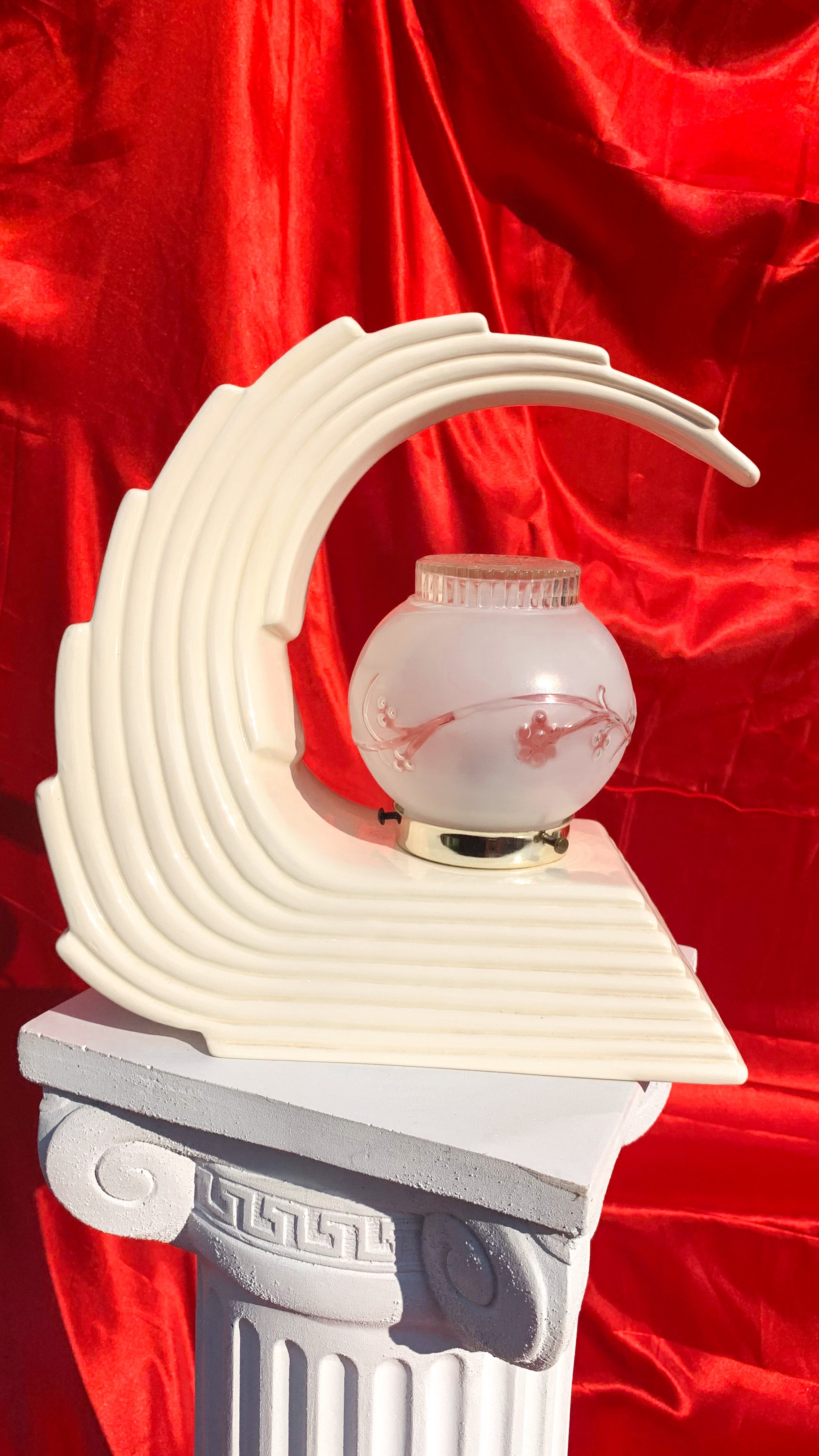 Vintage 1980's Art Deco Wave Lamp - White | Garmentory