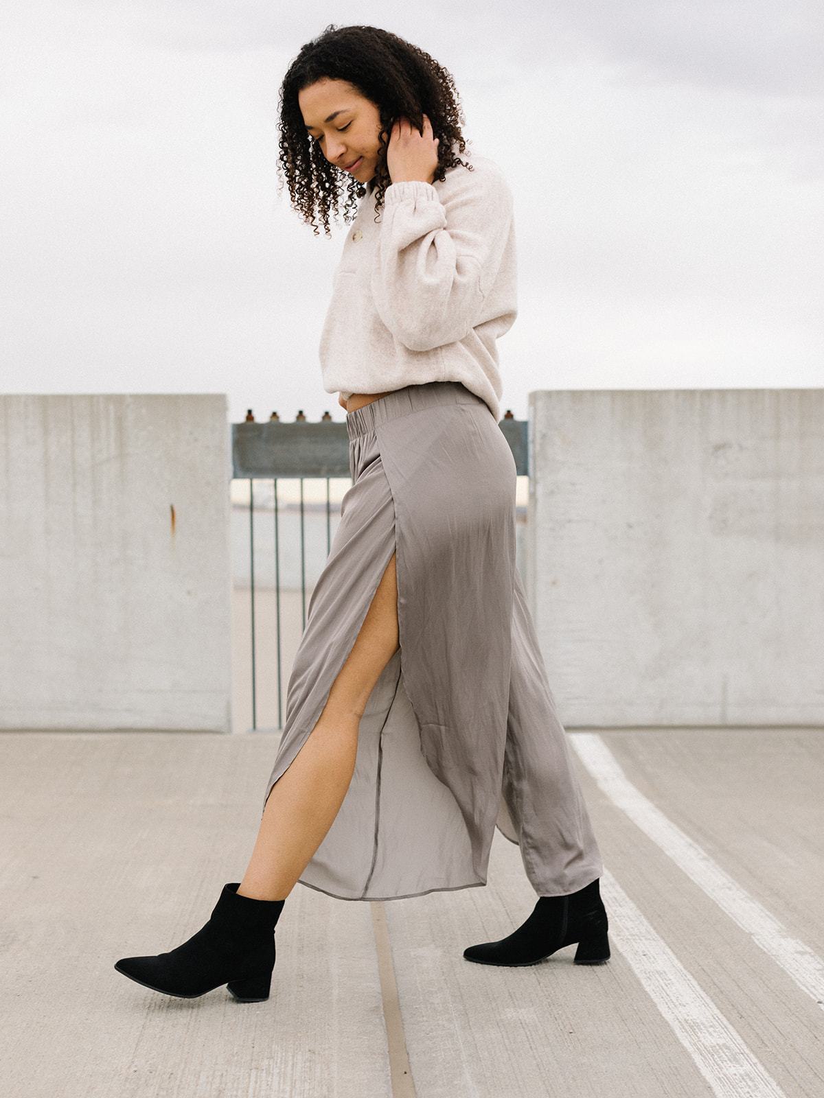 Grade & Gather Side Wrap Pant - Fawn | Garmentory
