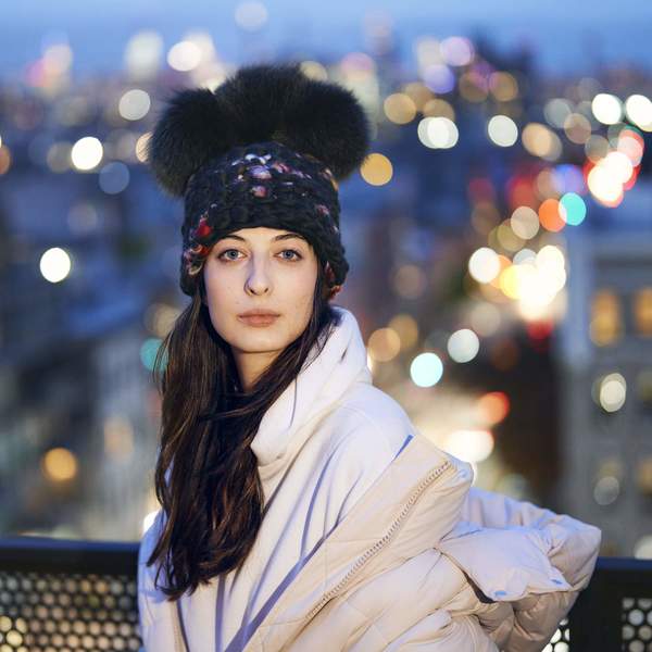 Mischa Lampert XL poms twombly crown beanies - graphite/dark | Garmentory