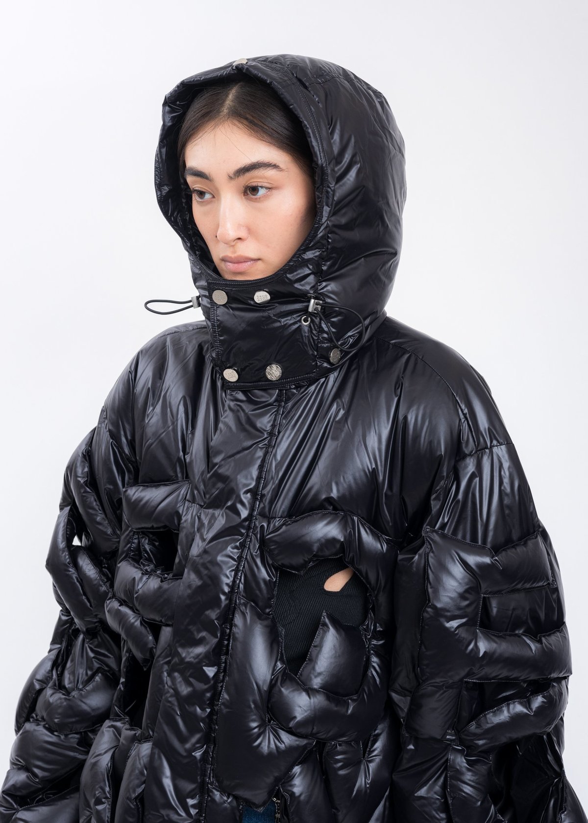Feng Chen Wang 3D FCW Letter Down Jacket - Black | Garmentory