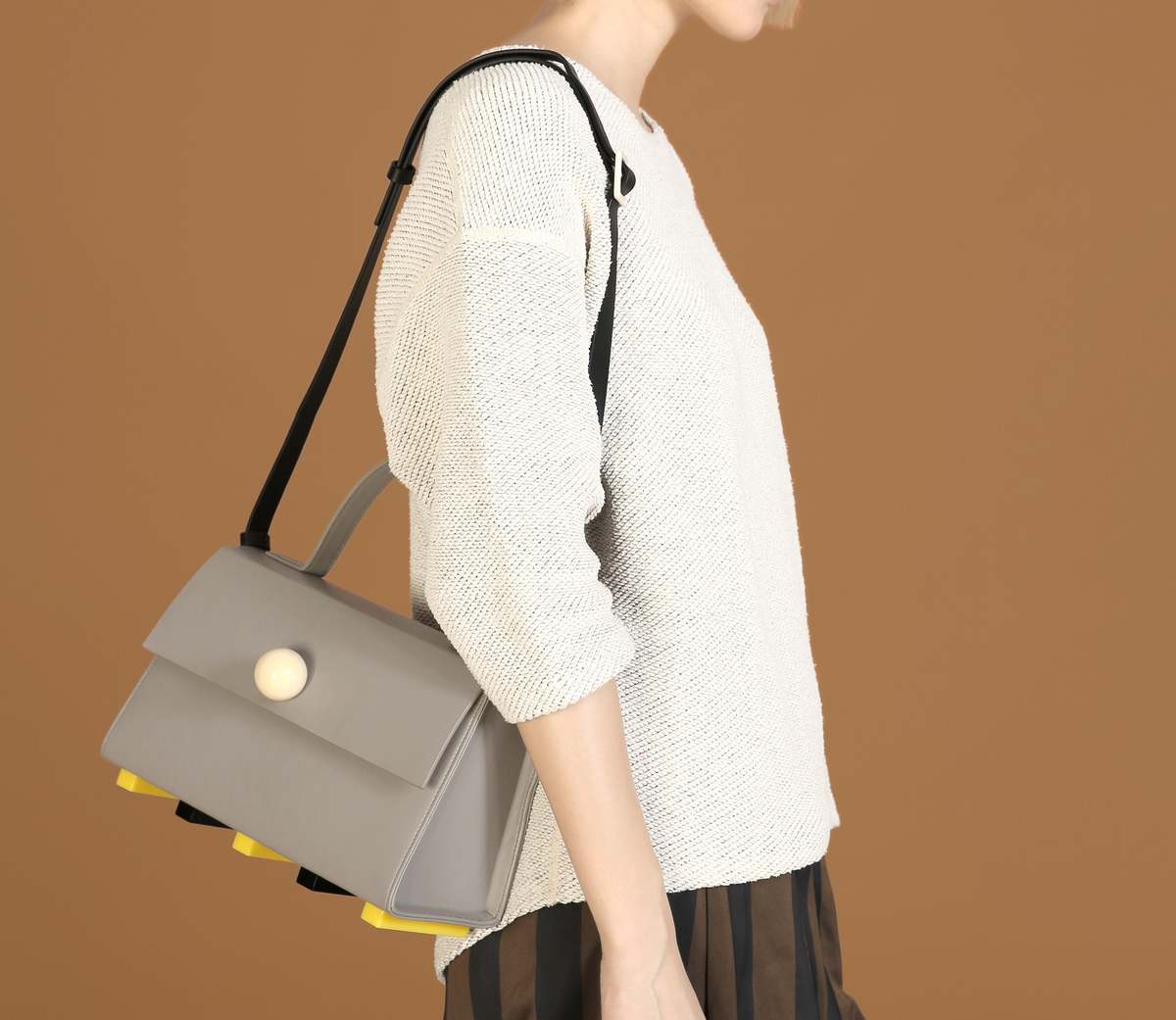 MATTER MATTERS Trapezoid Satchel Strap Bag - Grey | Garmentory