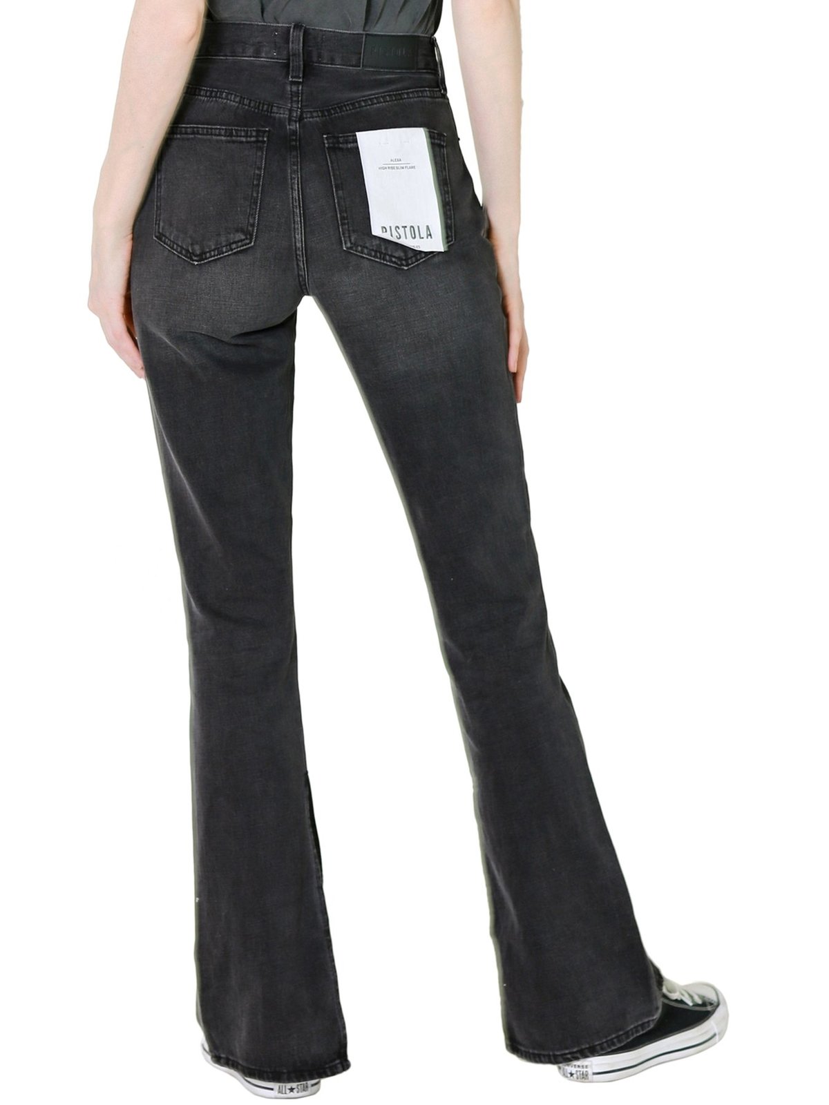 Pistola Alexa High Rise Slim Flare - Dark Sky | Garmentory