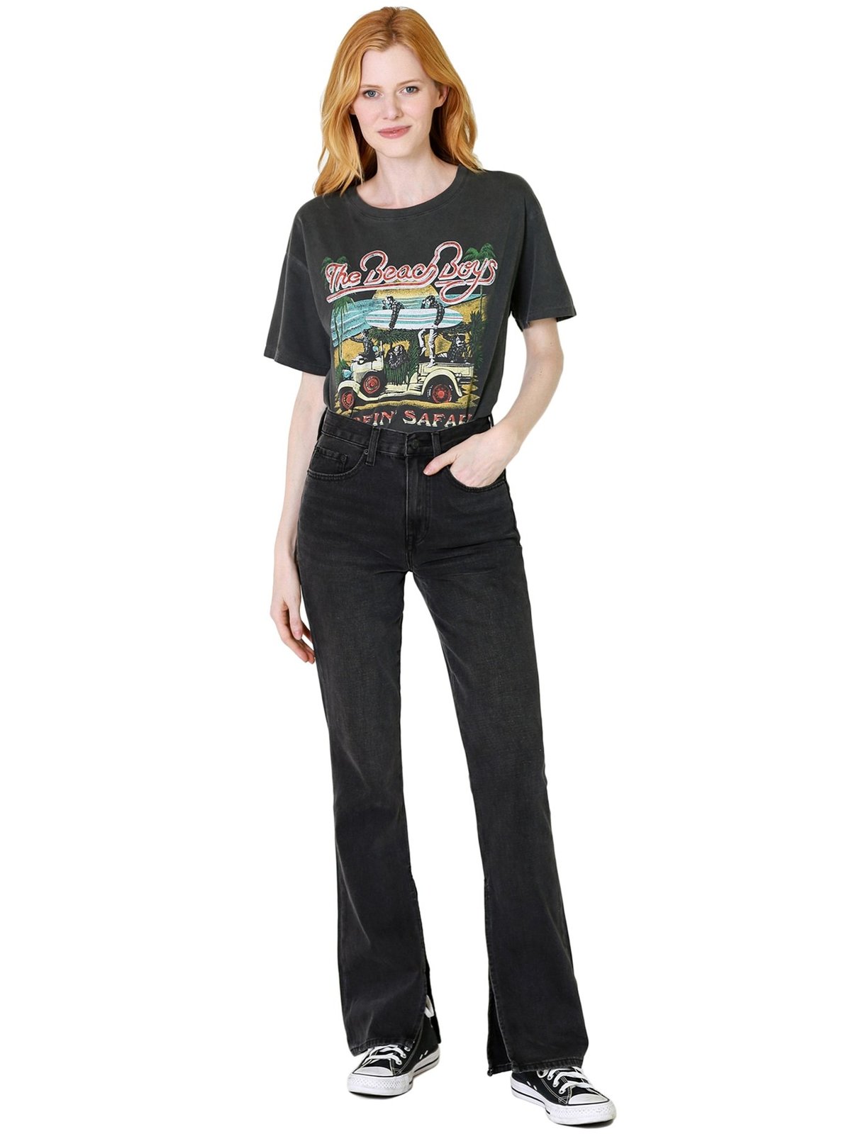Pistola Alexa High Rise Slim Flare - Dark Sky | Garmentory