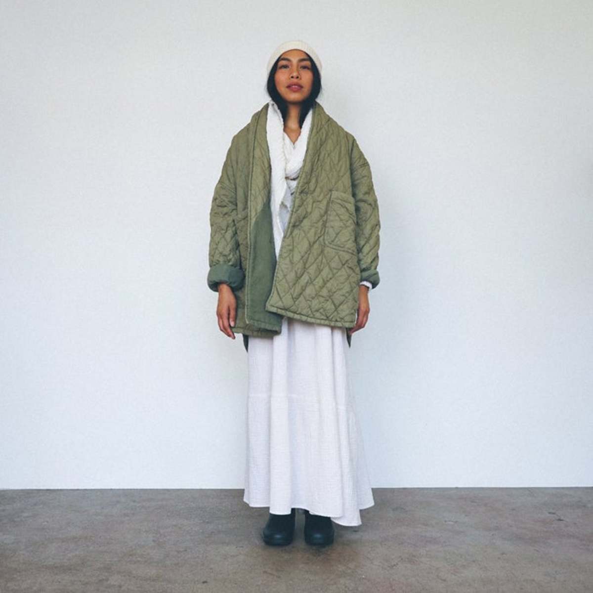 Nico Nico Woman Ellis Quilted Coat - Avocado Green | Garmentory