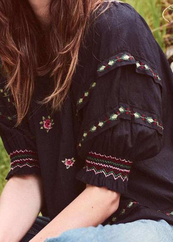 The Great. The Folklore Top - Navy | Garmentory