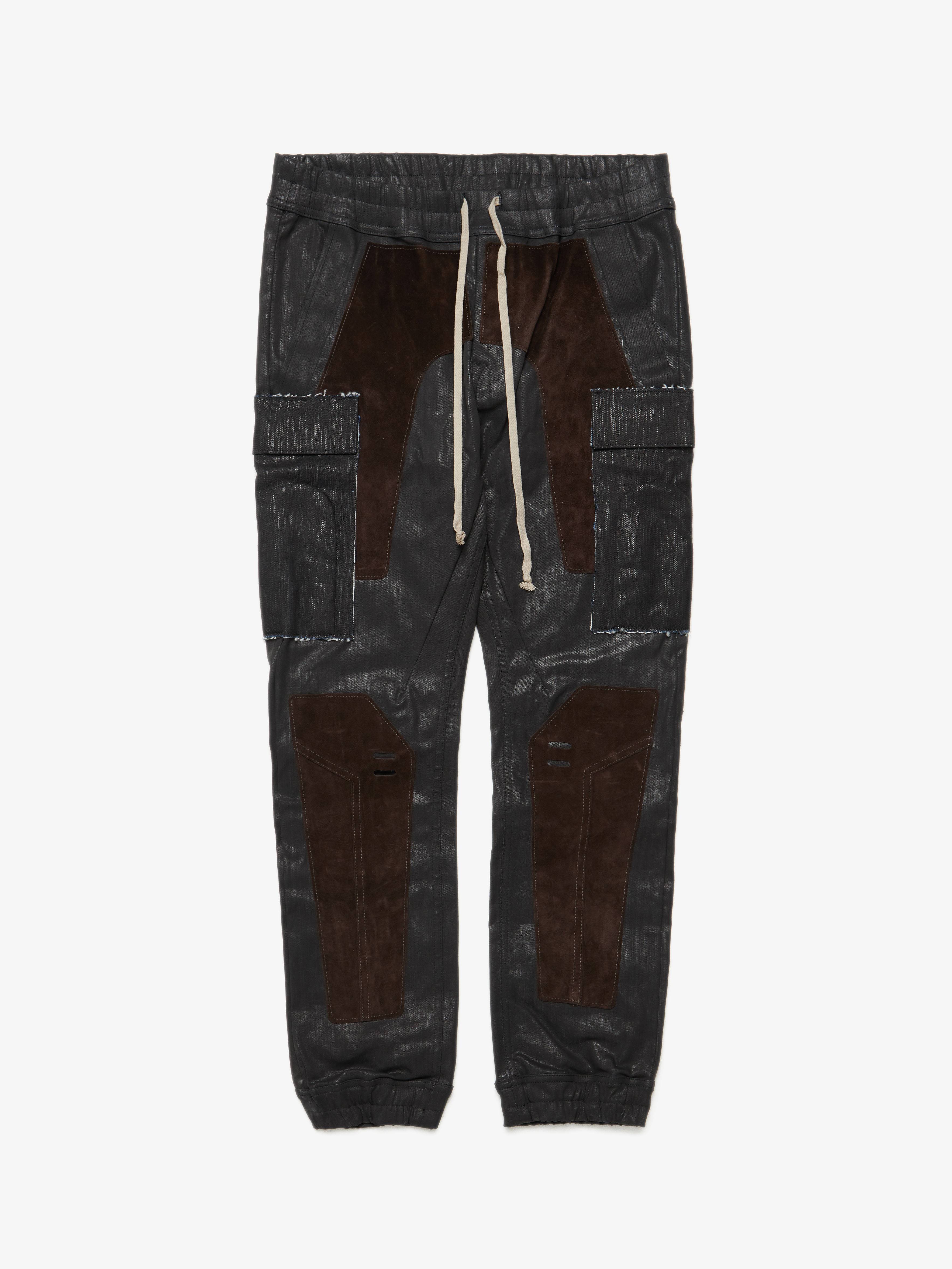 Rick Owens Waxed Suede Detailed Runway Joggers | Garmentory